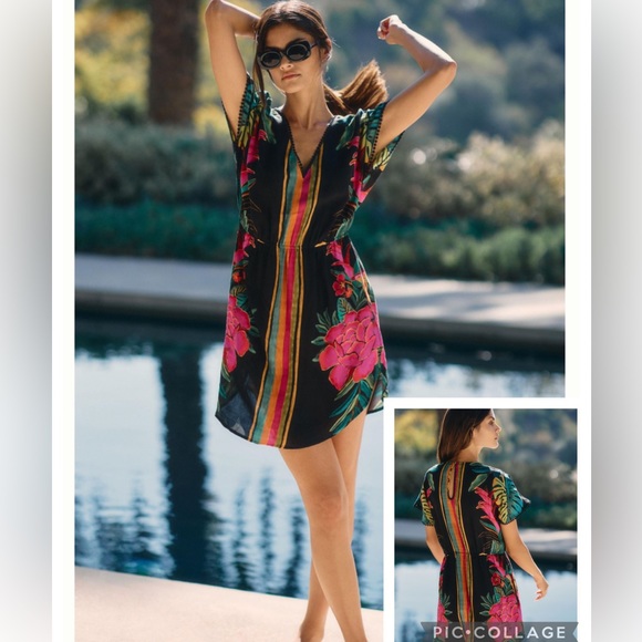 FARM Rio | Dresses | Last Call Nwt Farm Rio V Neck Cover Up Dress ...